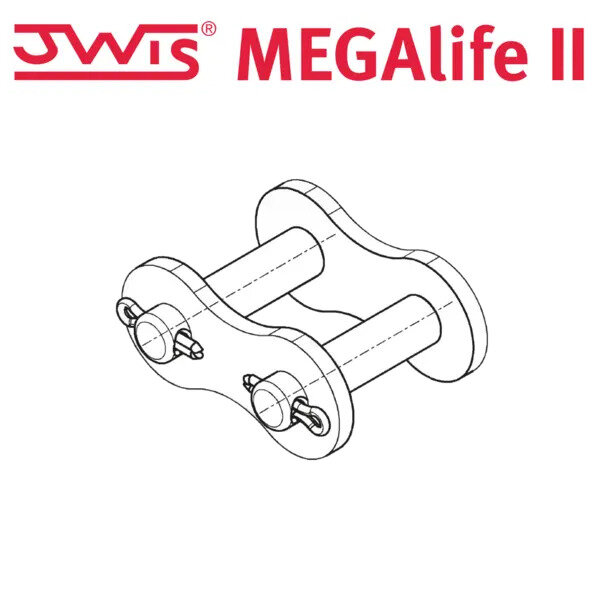Steckglied mit Splint für JWIS Rollenkette Megalife 2 20B-1 (M 2012 ML ...